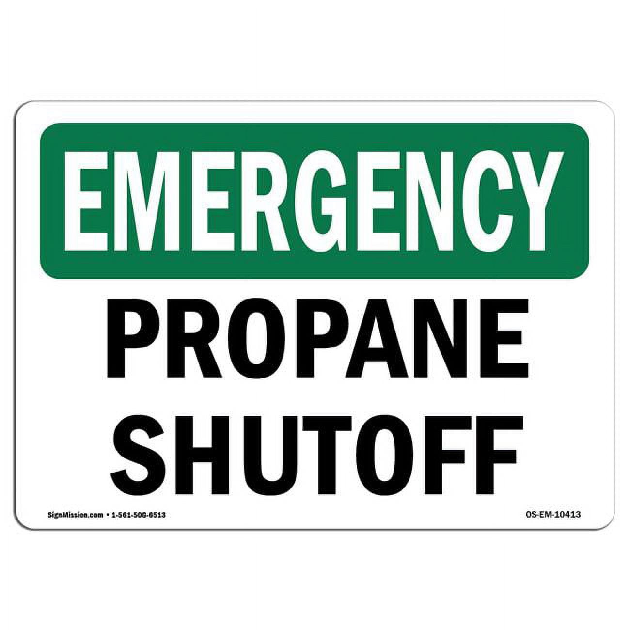 Emergency Propane Shutoff OSHA Aluminum Sign - Walmart.com