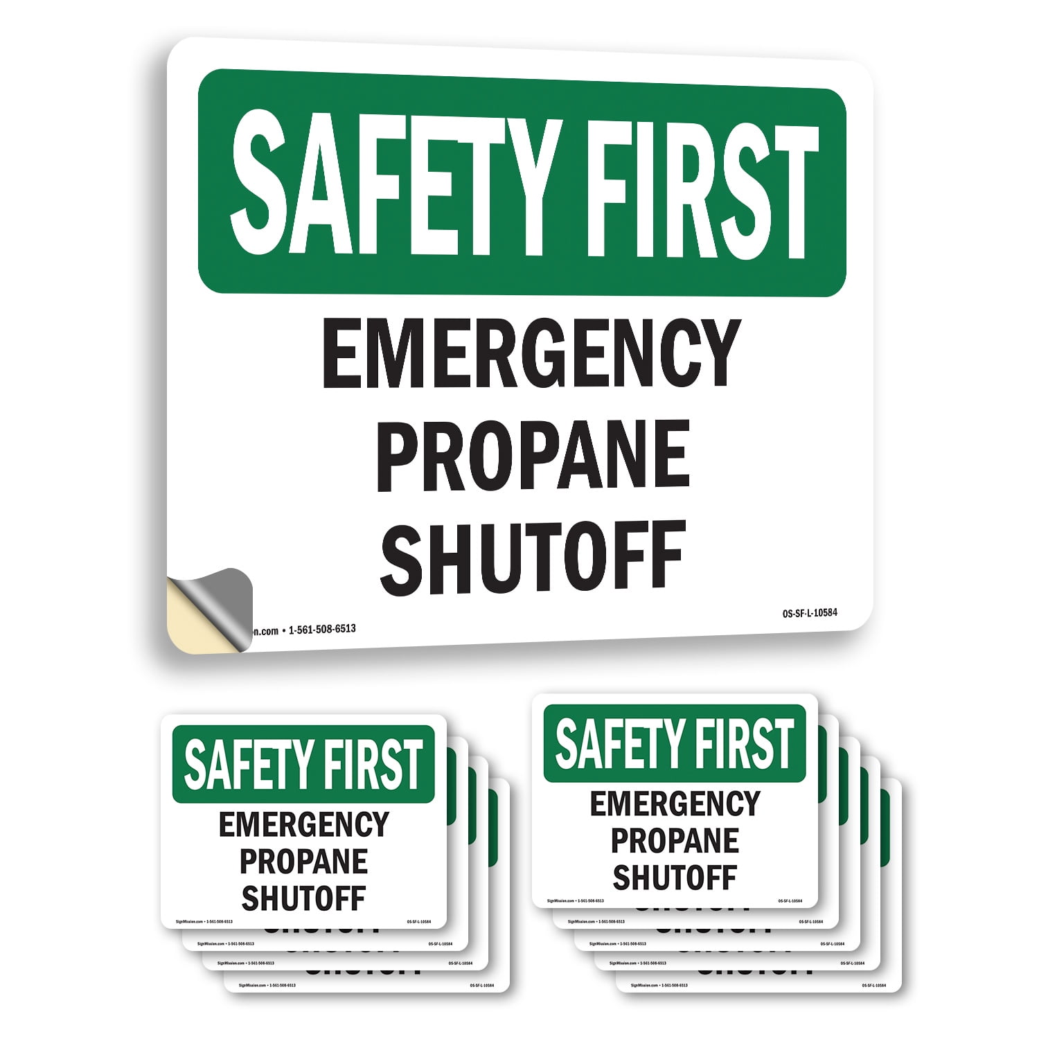 Emergency Propane Shutoff OSHA SAFETY FIRST Vinyl Decal Label 7 Inch x ...