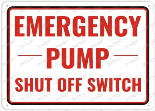 Emergency Pump Shut Off Switch Retro Vintage Sign Home Bar Pub Kitchen ...