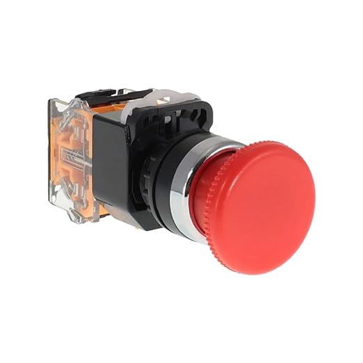 Emergency Push Button Switch, Red Mushroom Head, for Home or Industrial ...