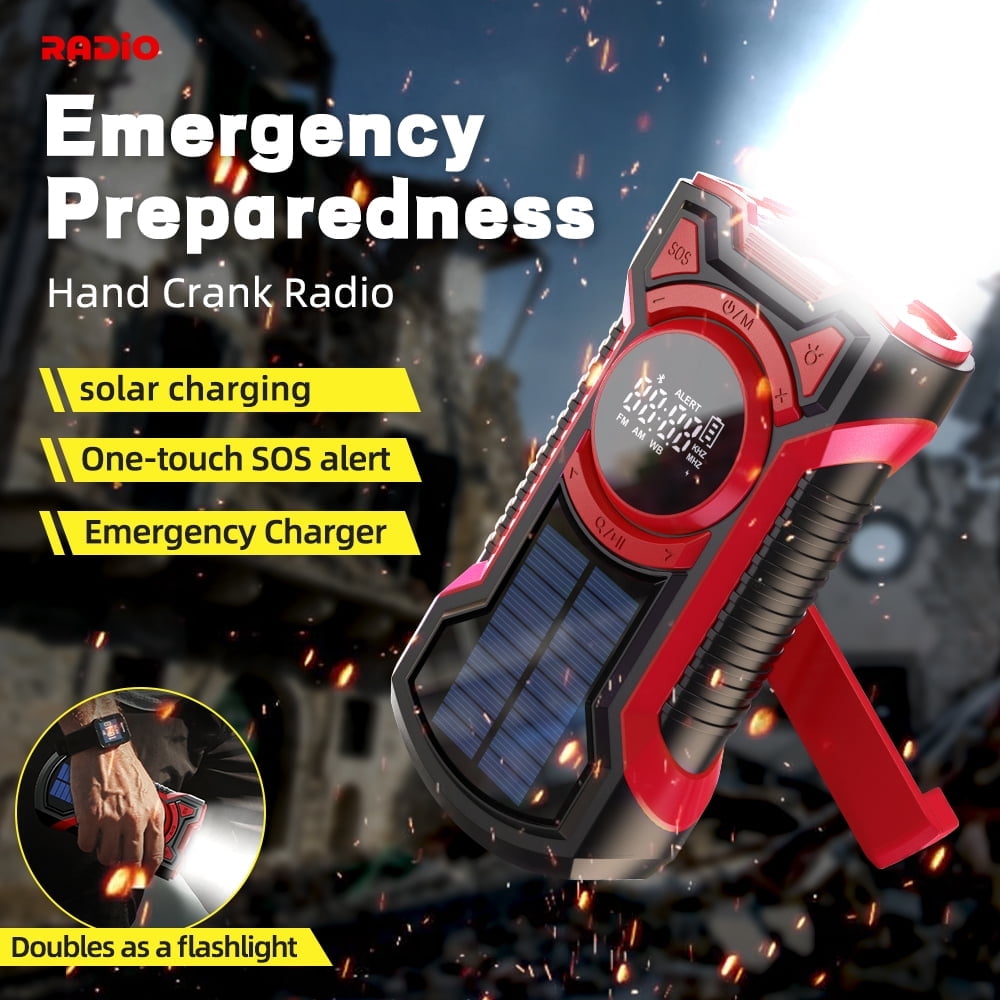 [Emergency Radio Flashlight] 5000mAh Multifunctional Emergency Radio ...