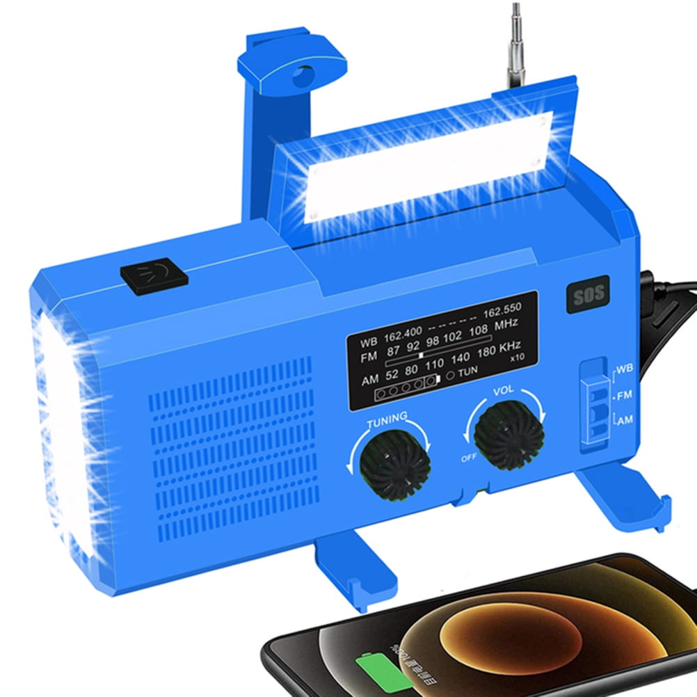 Emergency Radio Hand Crank Solar Powered SOS Alarm Rechargeable Dynamo ...