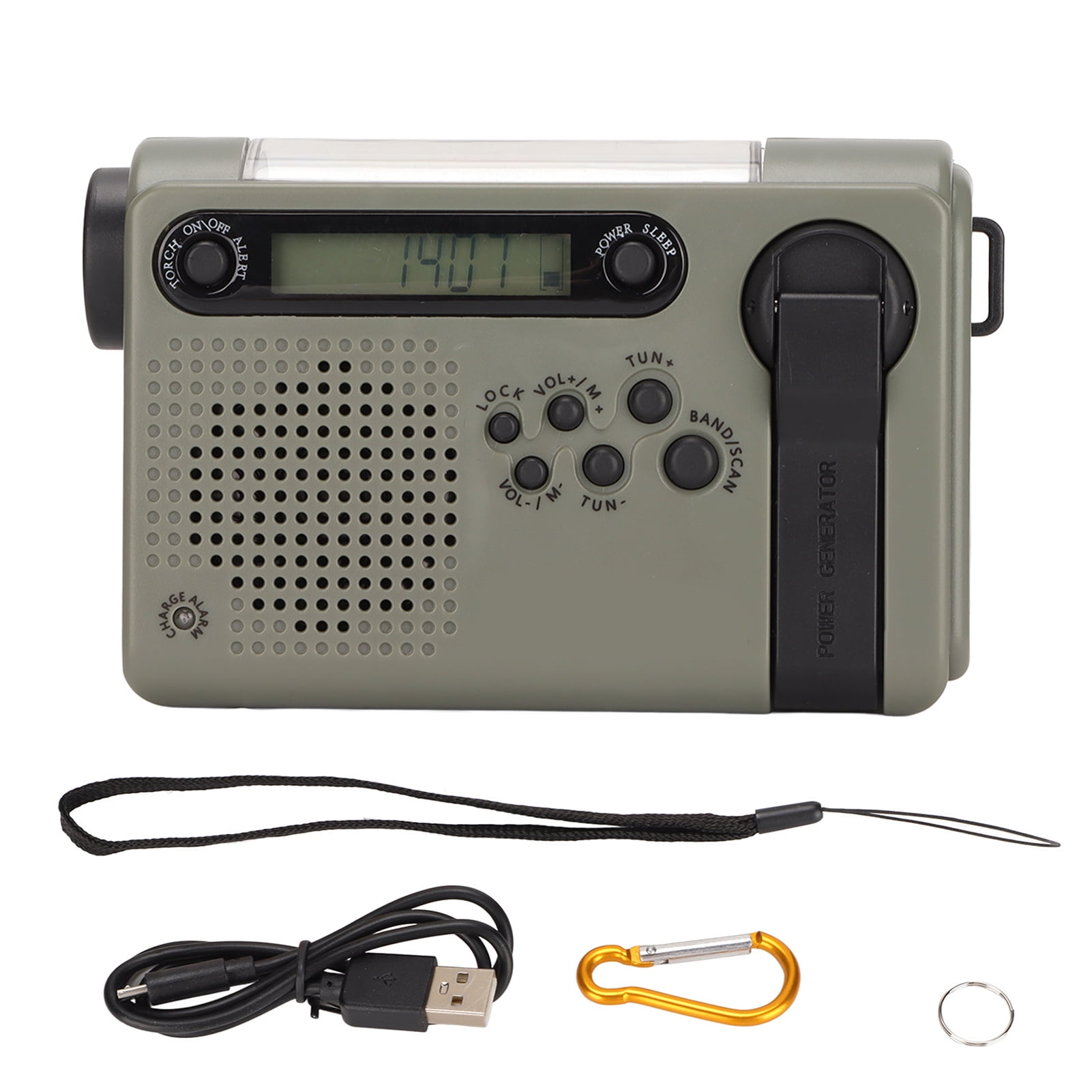 Emergency Radio Portable SOS Alarm Large Memory Capacity FM AM SW Solar ...