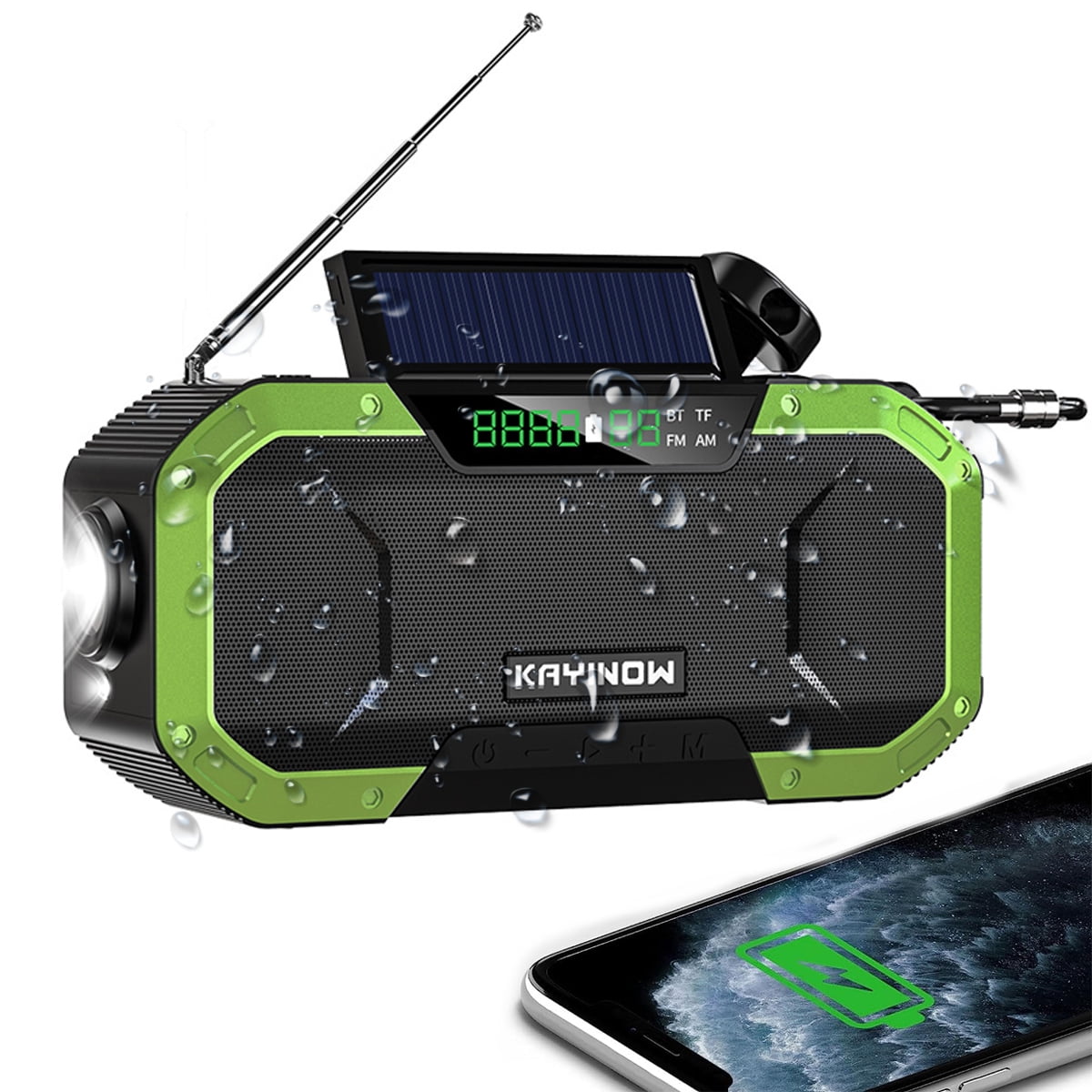 Emergency Radio Waterproof Bluetooth Speaker,Portable Digital Am Fm ...