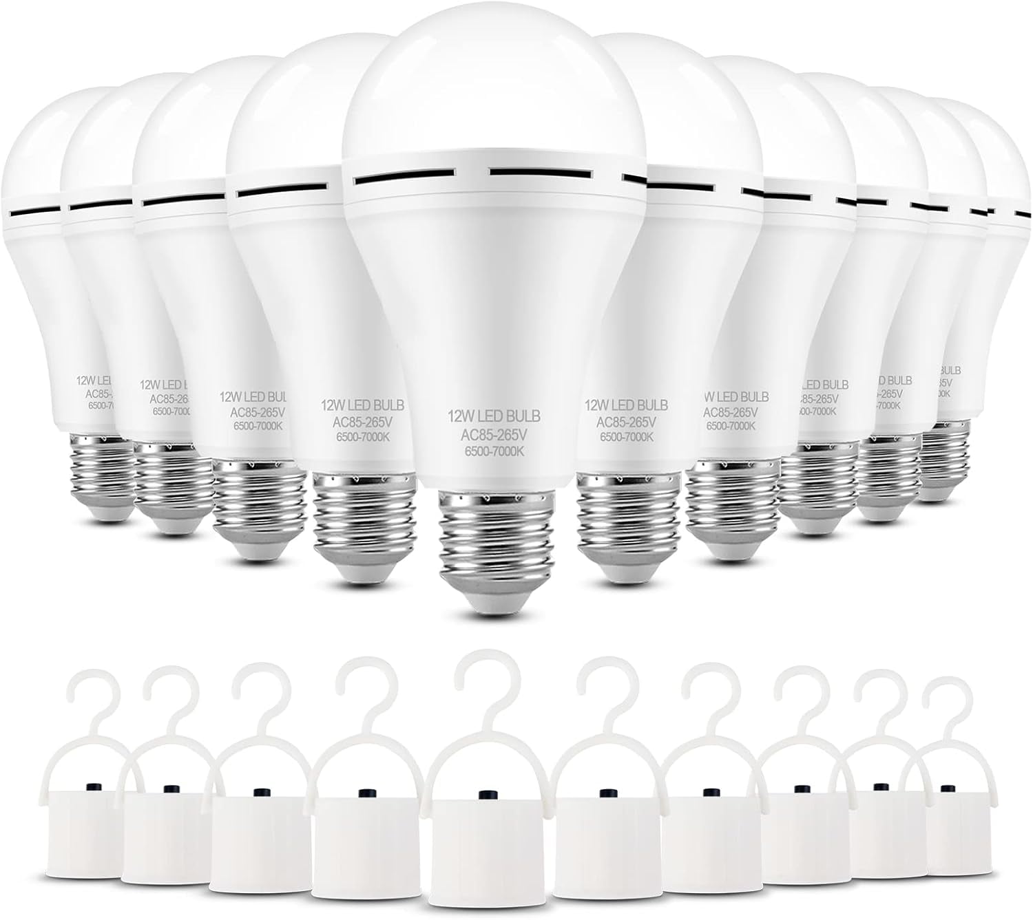 Emergency Rechargeable Light Bulb with Hook, Automatically Lights Up ...