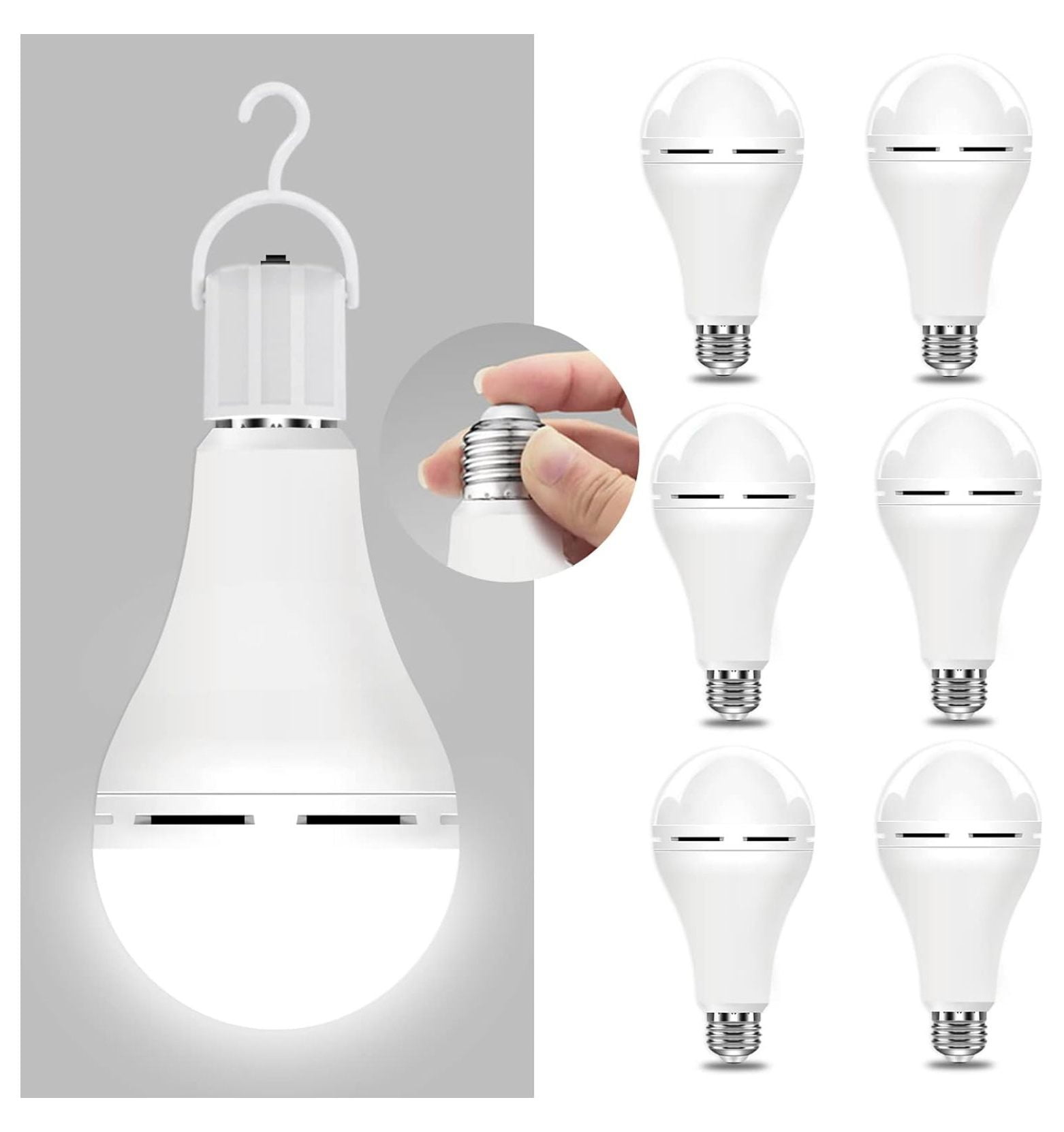 Emergency-Rechargeable-Light-Bulb, Stay Lights Up When Power Failure ...