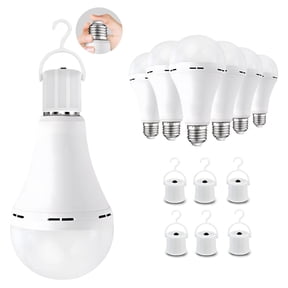 4 Pack Emergency Rechargeable LED Light Bulbs, 15W Battery Backup Bulbs ...