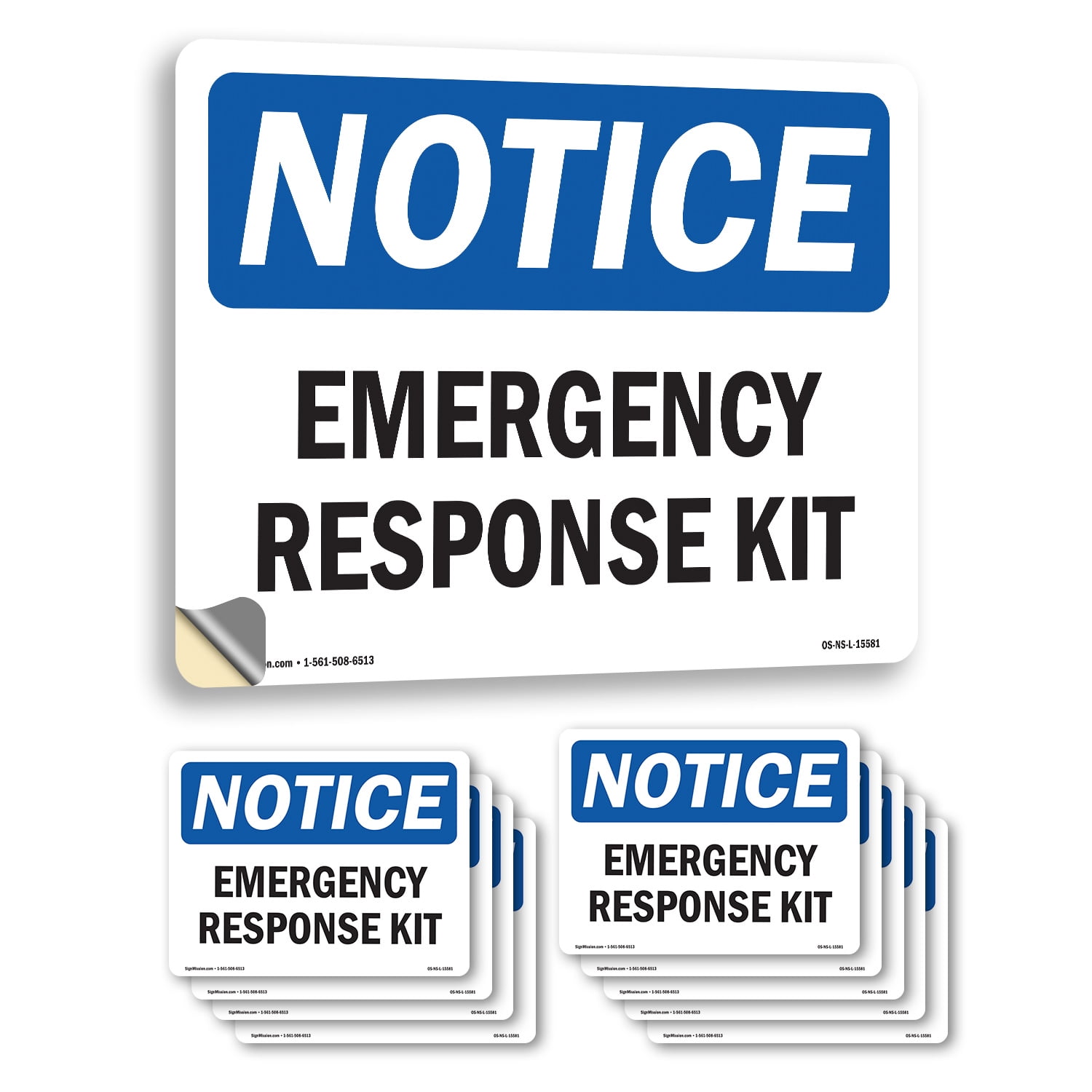 Emergency Response Kit OSHA Notice Vinyl Decal Label 18 Inch x 12 Inch ...