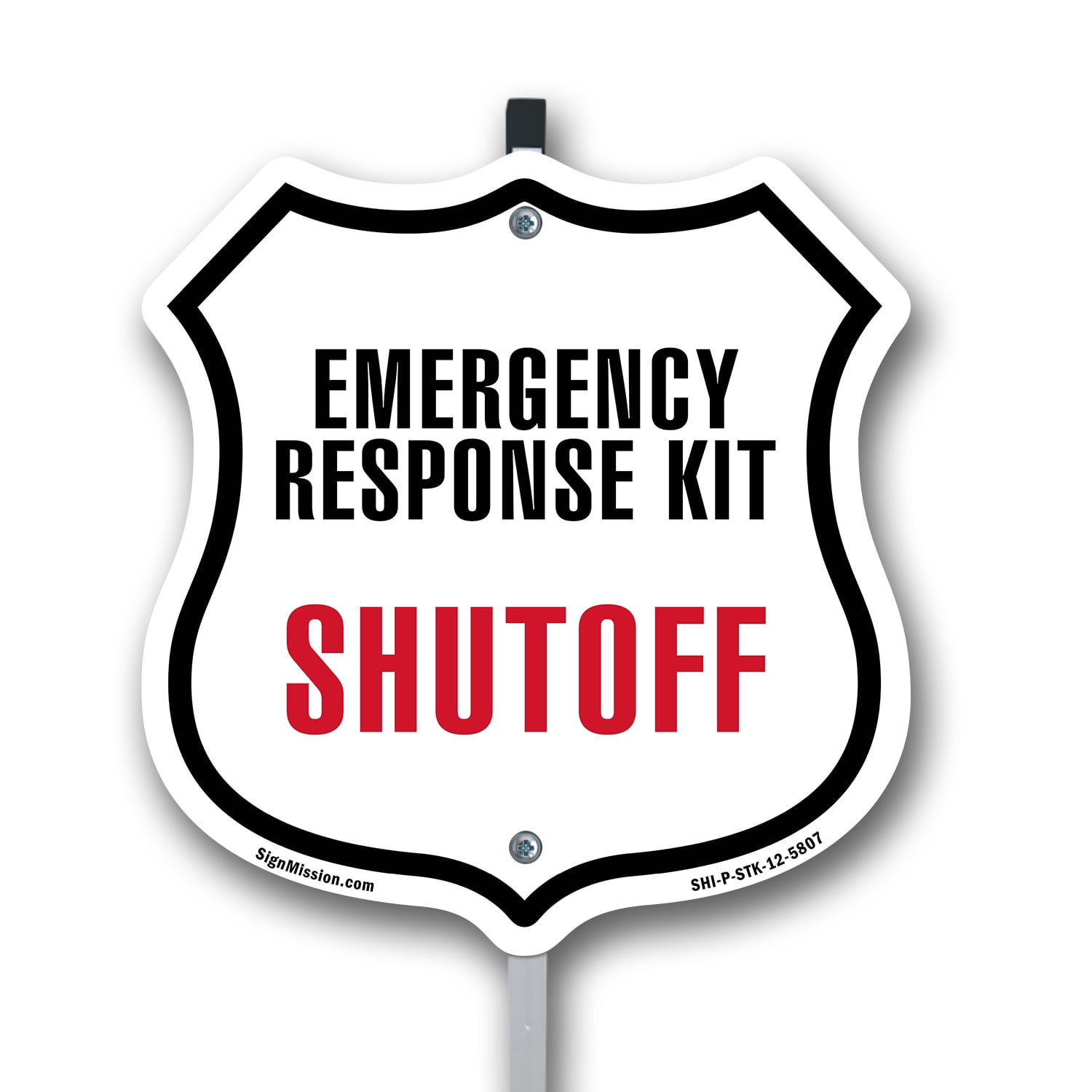 Emergency Response Kit Shut Off 12 inch X 12 inch Shield Shaped ...