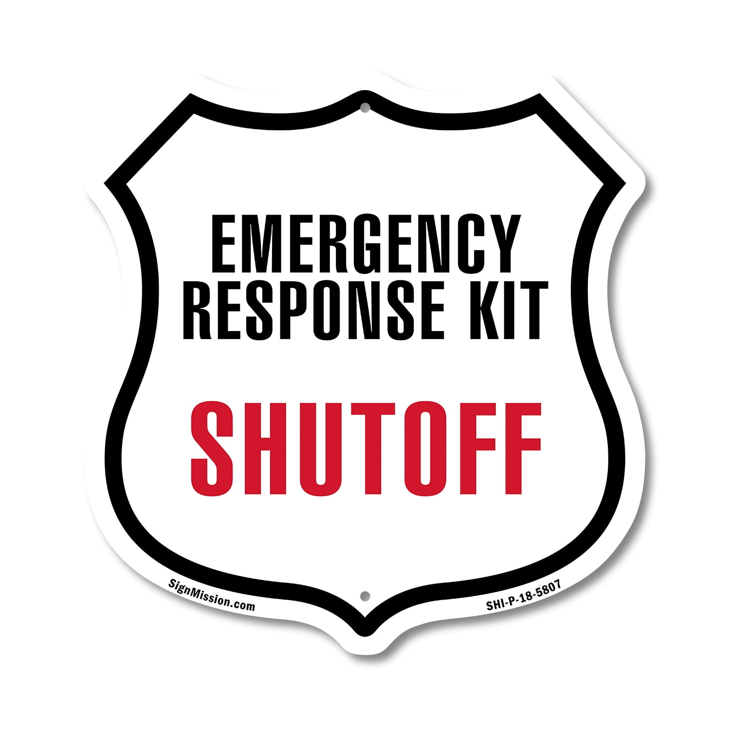 Emergency Response Kit Shut Off 18 inch X 18 inch Shield Shaped ...