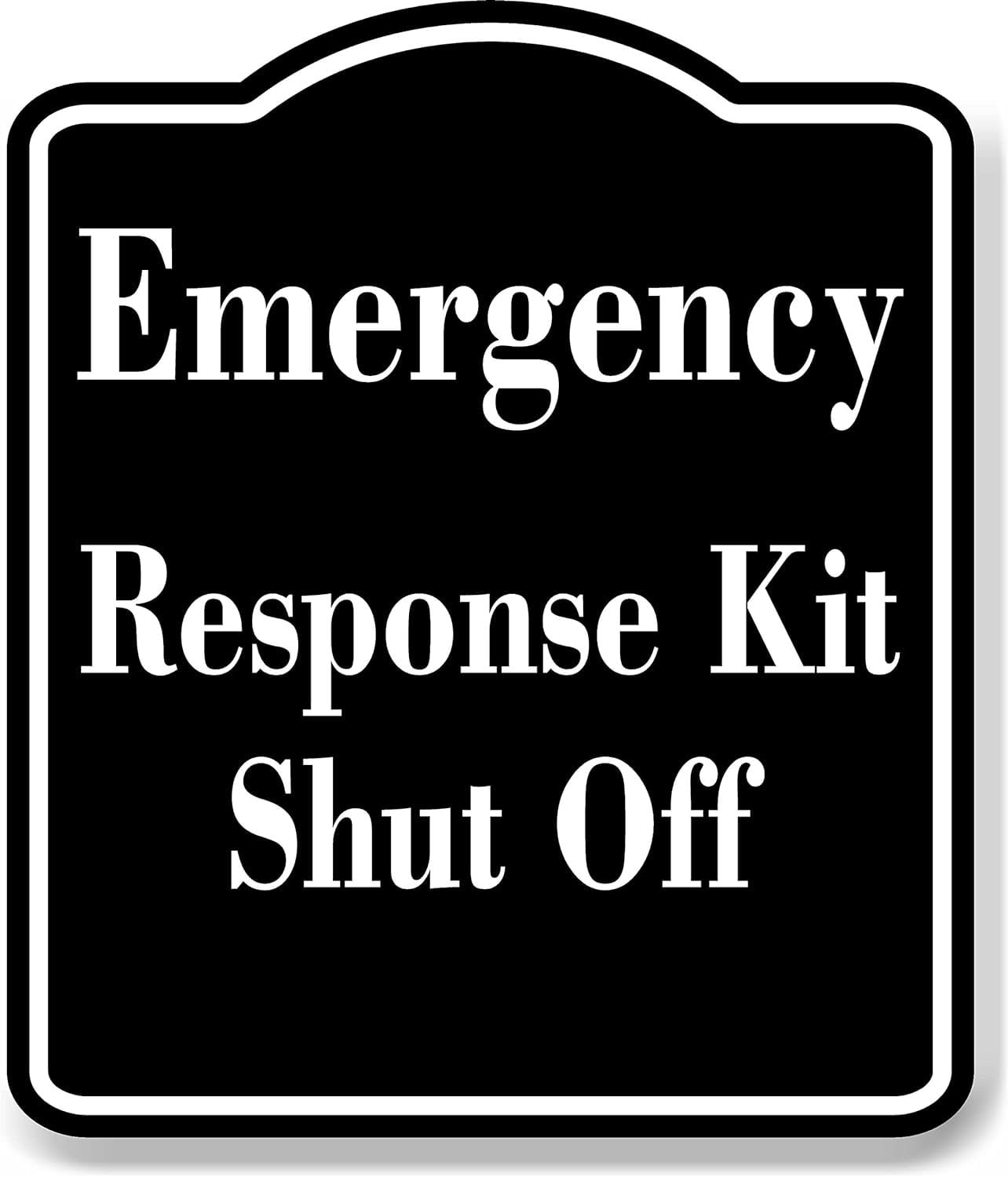 Emergency Response Kit Shut Off OSHA BLACK Aluminum Composite Sign, 15 ...