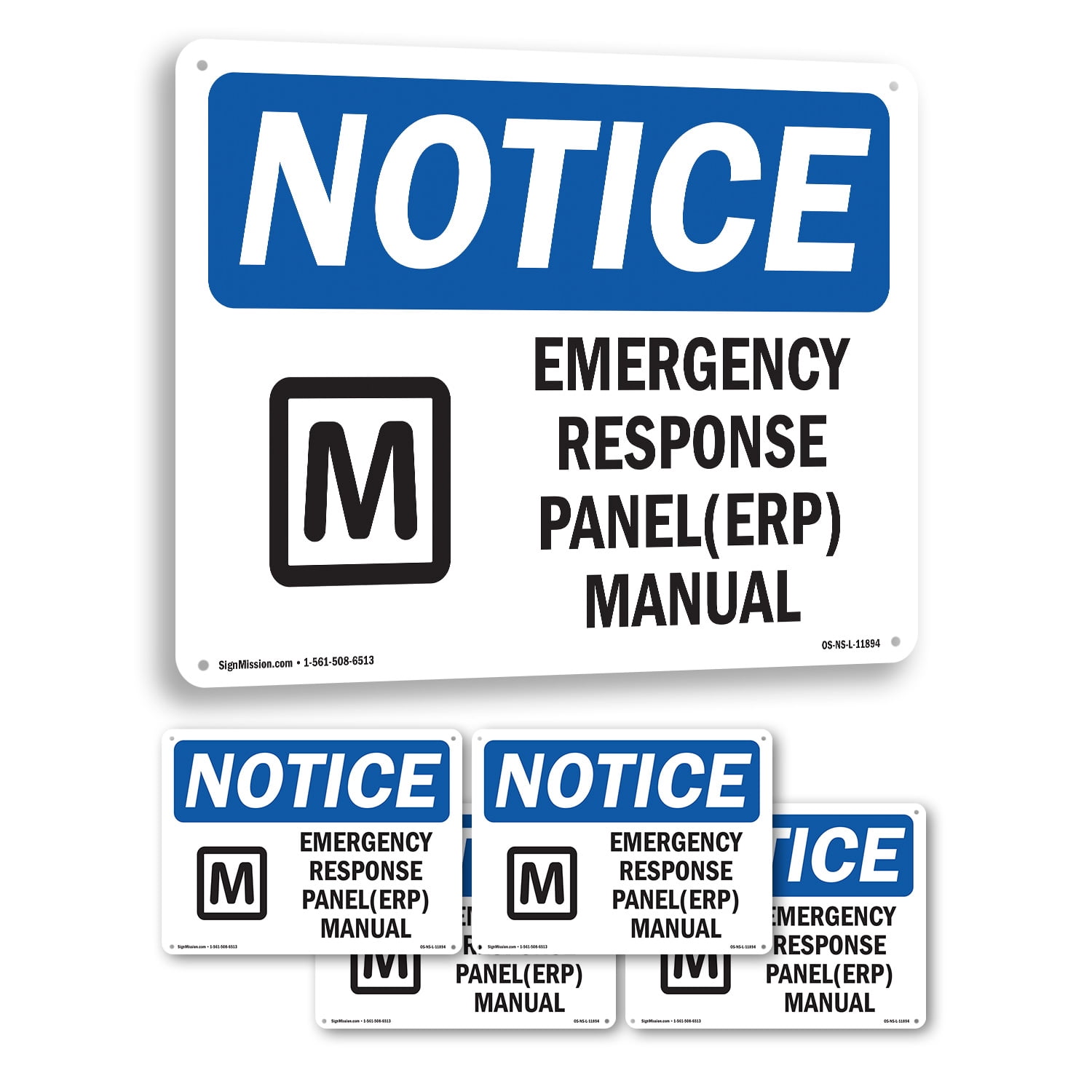 Emergency Response Plan (ERP) Manual OSHA Notice Rigid Plastic Sign 24 ...