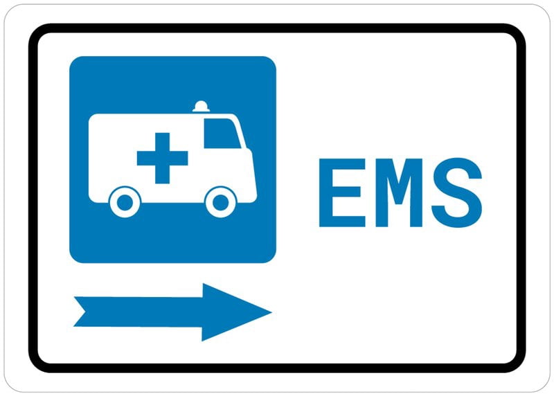 Emergency Right Arrow With First Aid Symbol Sign Metal 12"X8" Rust Free ...