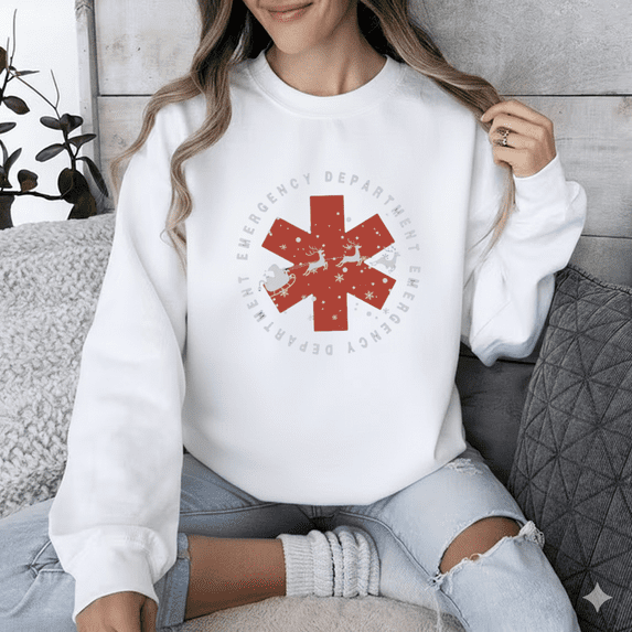 Emergency Room Nurse Holiday Medical Crew Funny Art Sweatshirt, up to ...