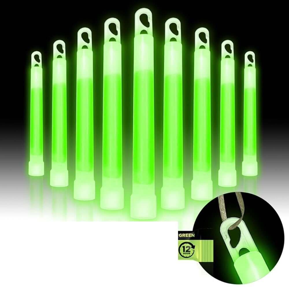 Emergency Safety Military Grade Glow Sticks, 10PCS, 6" Ultra Bright ...