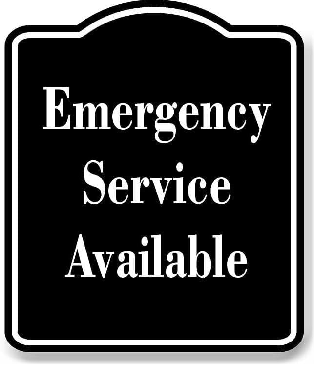 Emergency Service Available BLACK Aluminum Composite Sign 20''x24 ...