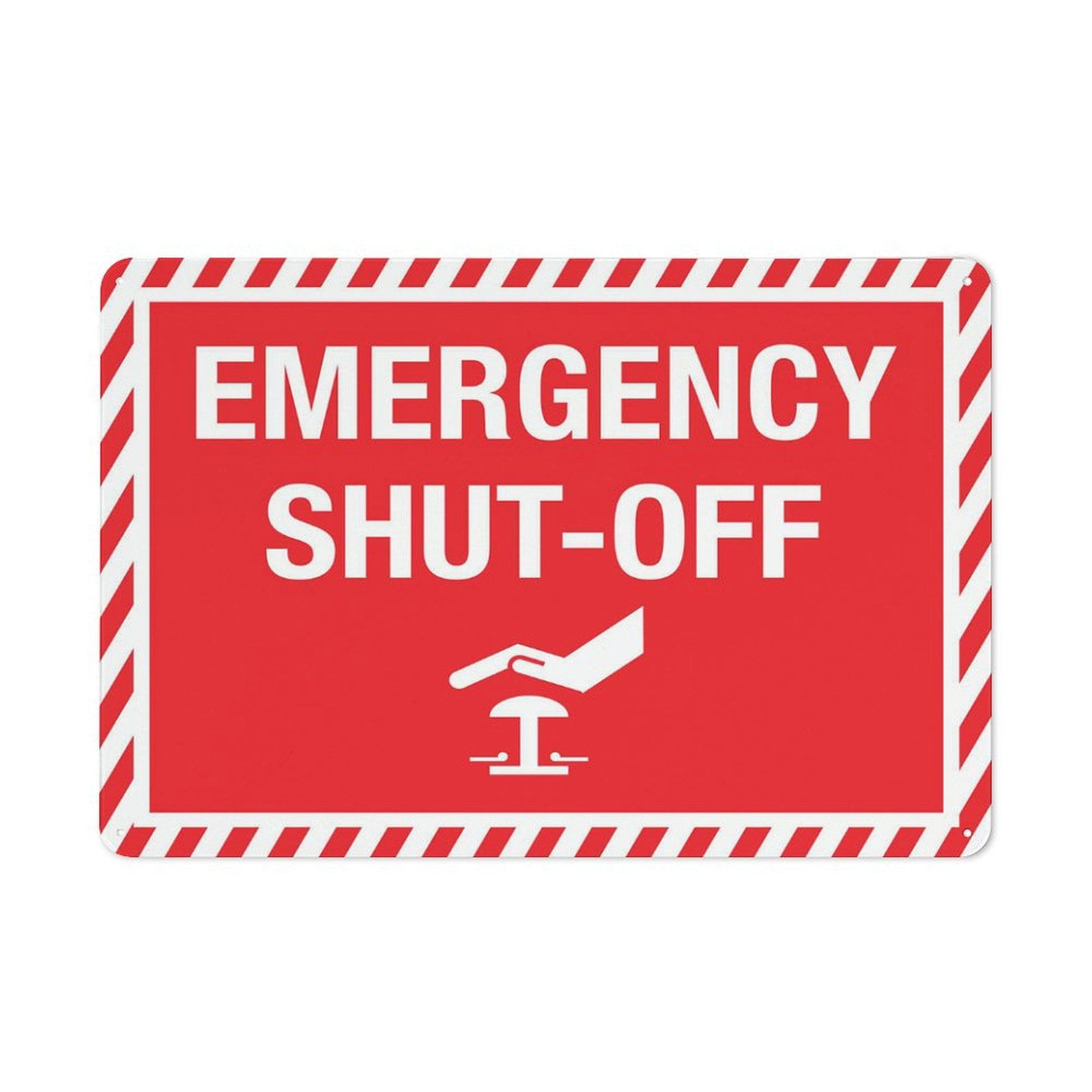 Emergency Shut Off Button Sign Sign, 8 X 12 Grade Reflective Sheeting ...