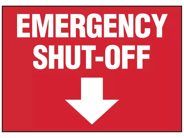 Emergency Shut Off Sticker Caution Danger Phone Decal Water Bottle ...