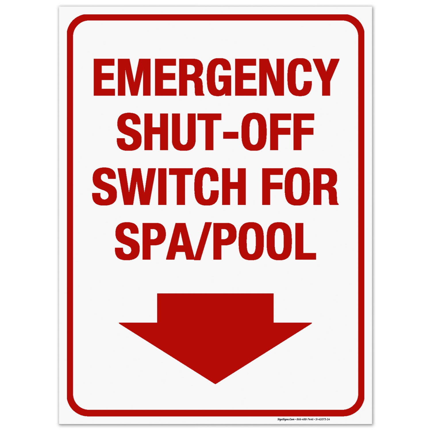 Emergency Shut Off Switch Sign, Pool Safety Sign, - Walmart.com