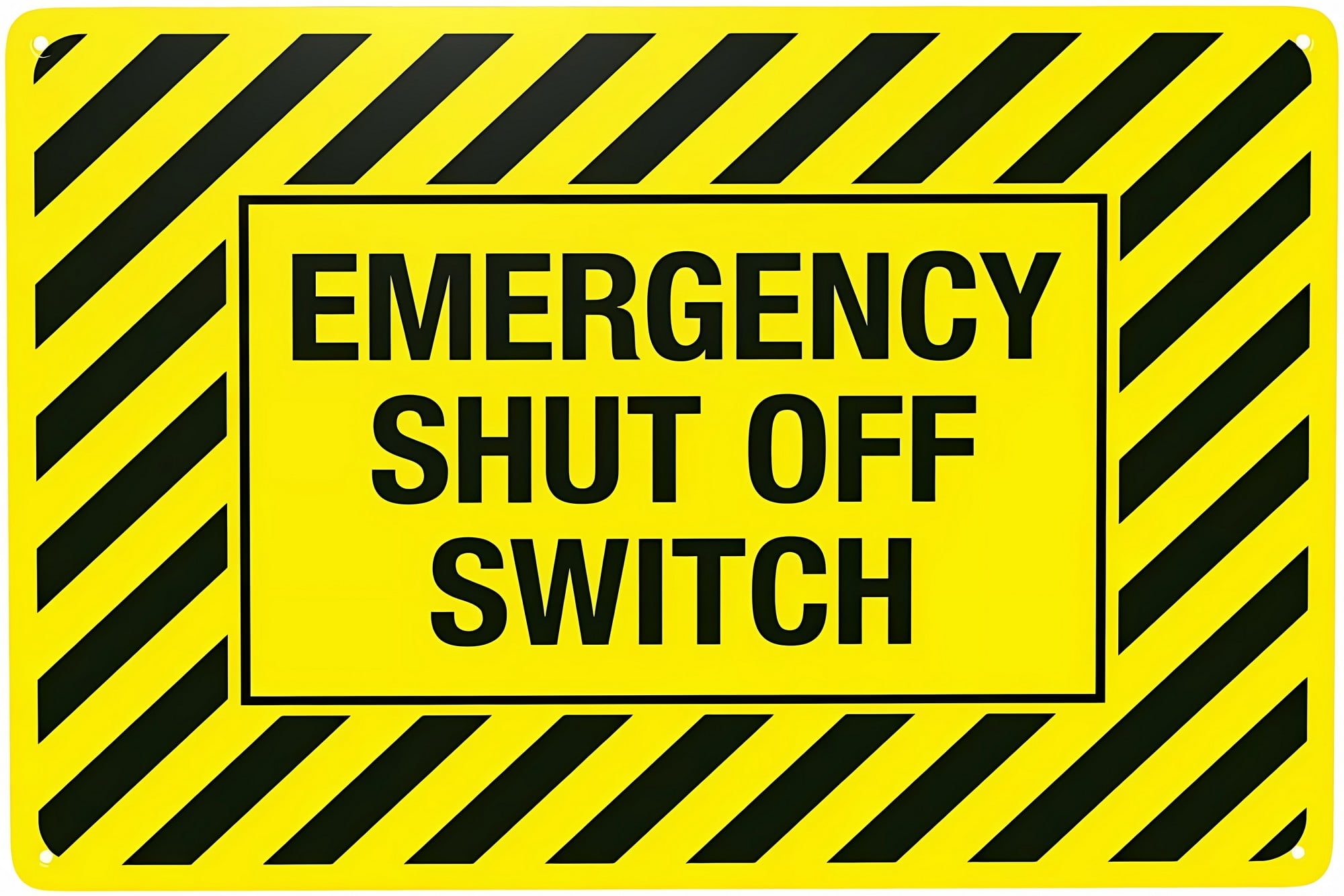 Emergency Shut Off Switch Warning Sign - 12×8 Inches, Security Safety ...