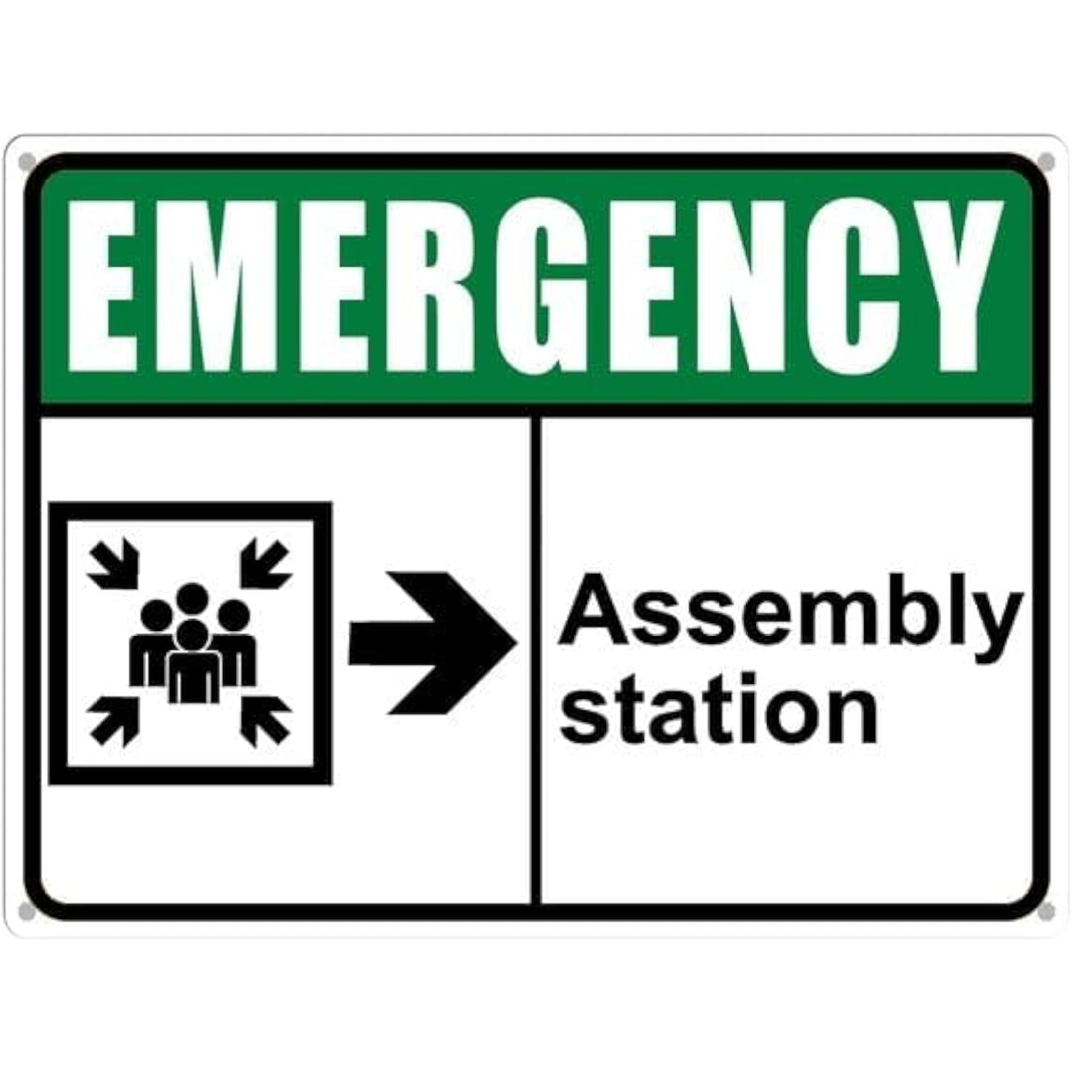 Emergency Sign Assembly Station Right Aluminum Tin Sign for Home Coffee ...