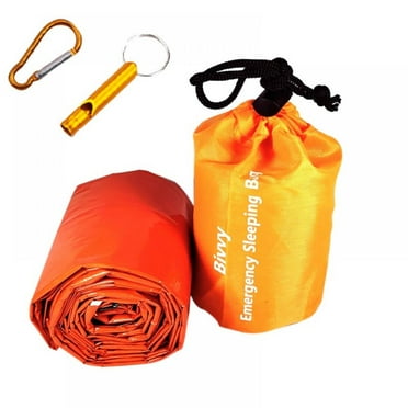 2-Pack Emergency Sleeping Bag Thermal Waterproof Survival Blanket ...