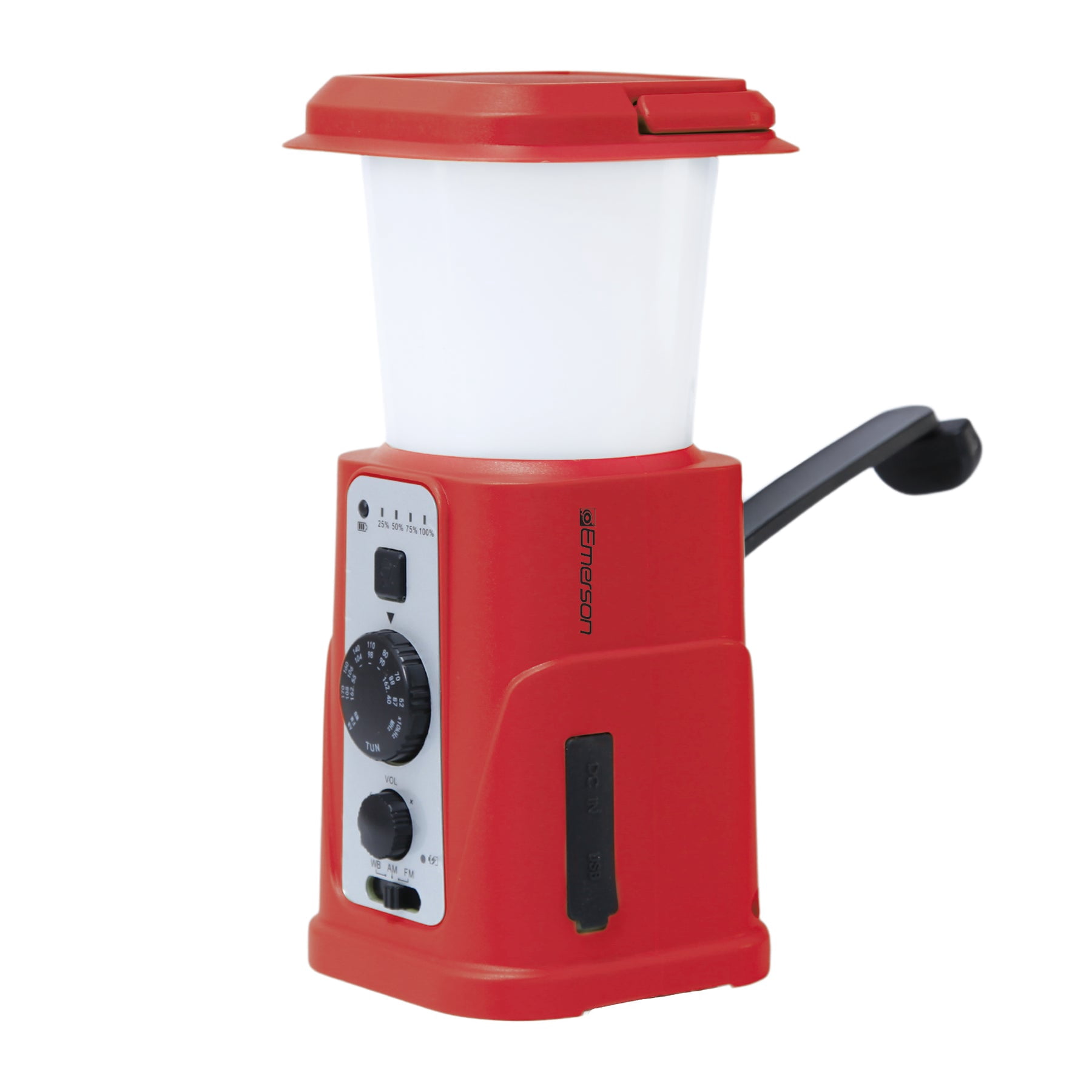 Emerson ER-7054-RD Emergency Solar Radio Lantern, Hand-Crank Generator ...