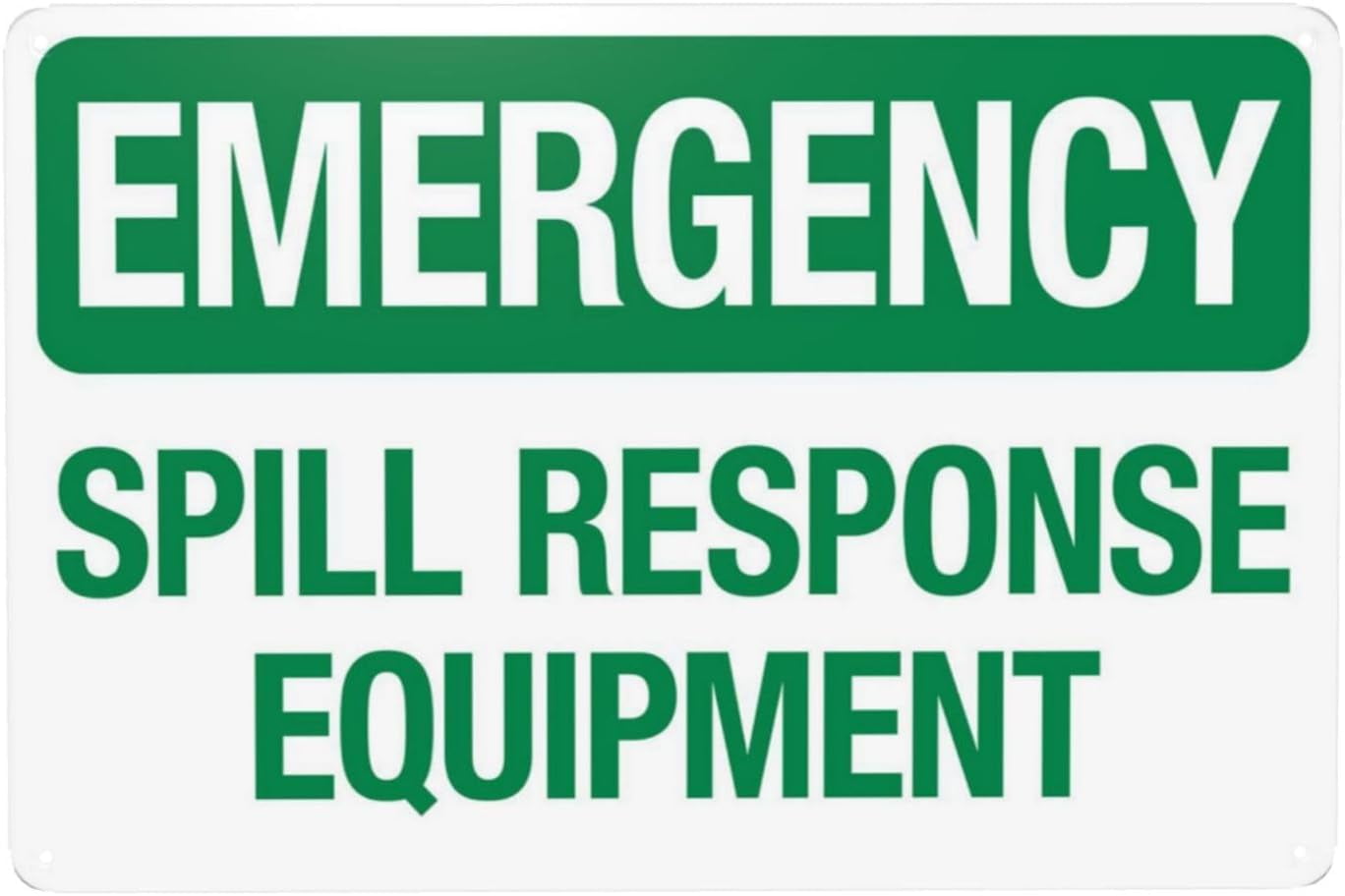 Emergency Spill Response Equipment Metal Warning Sign, Caution Security ...