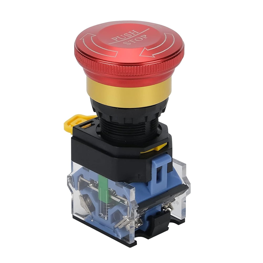 Emergency Stop Button 10A 22mm Latching Push Button Switch, Aluminum ...
