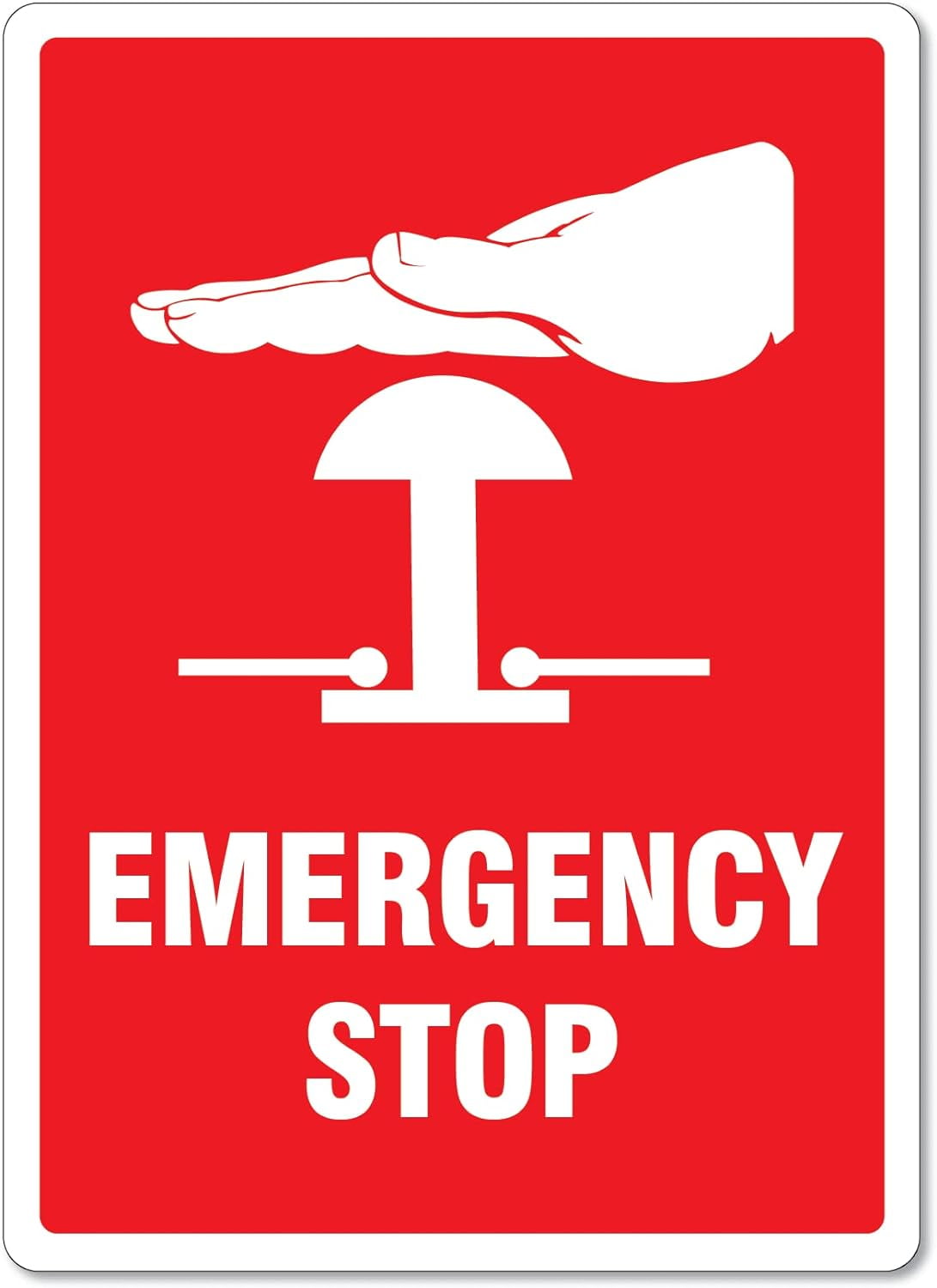 Emergency Stop Button Sign Safety Signs Personal Protective Equipment ...