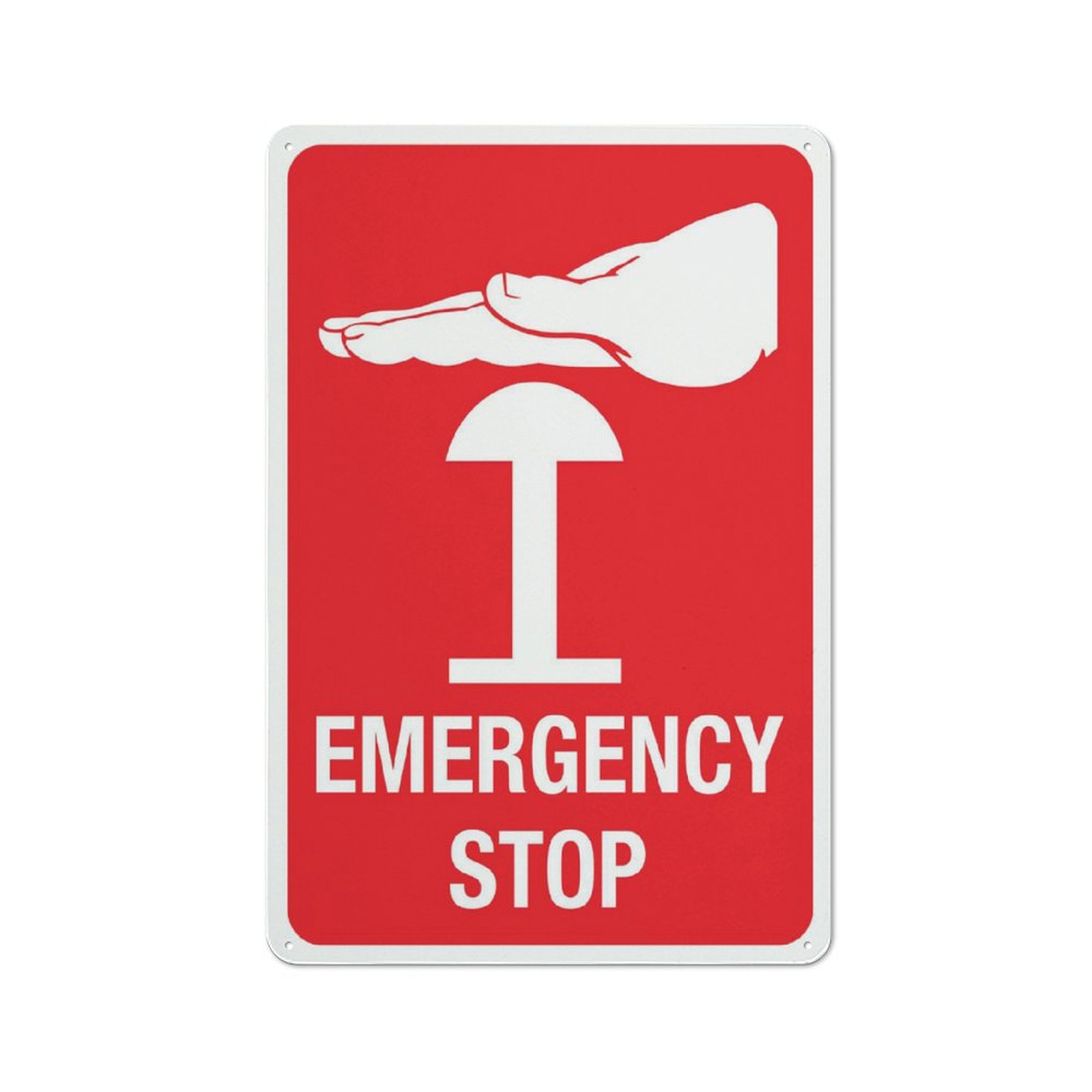 Emergency Stop Hand Sign Signs Outdoor, Uv Printed Aluminum 12 X 8 In ...