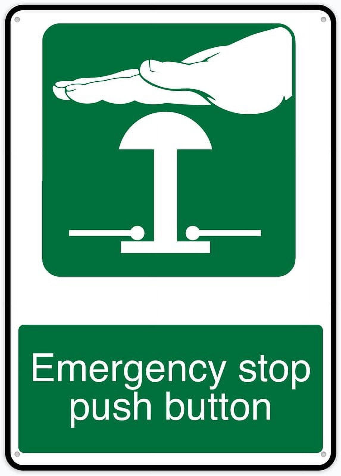 Emergency Stop Push Button Retro Aluminum Sign Metal Tin Sign Vintage ...