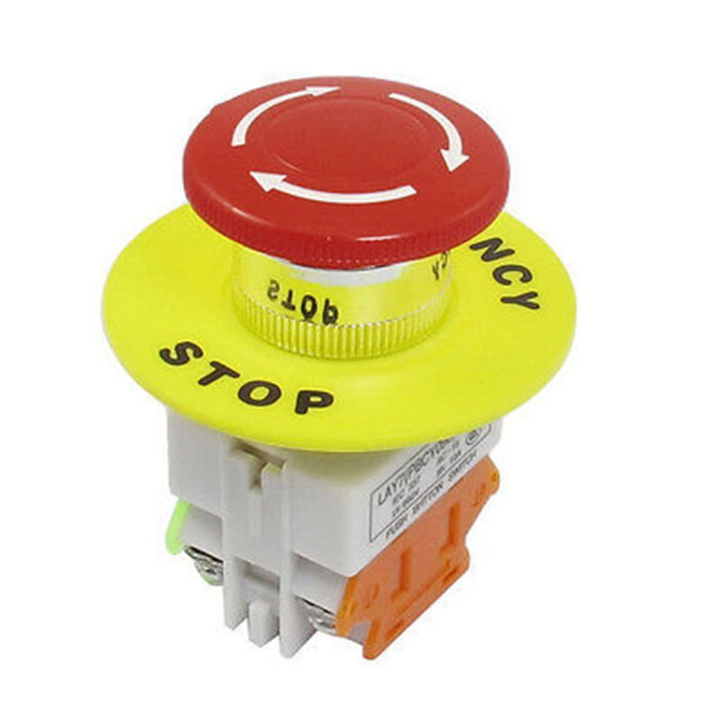 Emergency-Stop Push Button-Switch 1NO 1NC-DPST Mushroom Cap-Switch ...