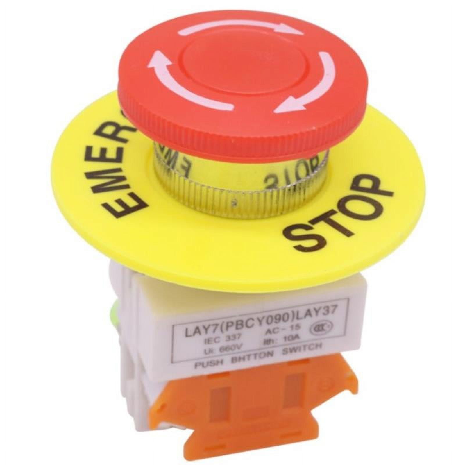 Emergency Stop Push Button Switch AC 660V 10A Switch Lift Latching Self ...