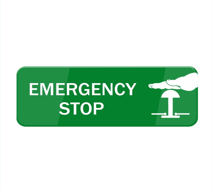 Emergency Stop Sign,Acrylic Sign Safety Informative Sign With Symbols ...