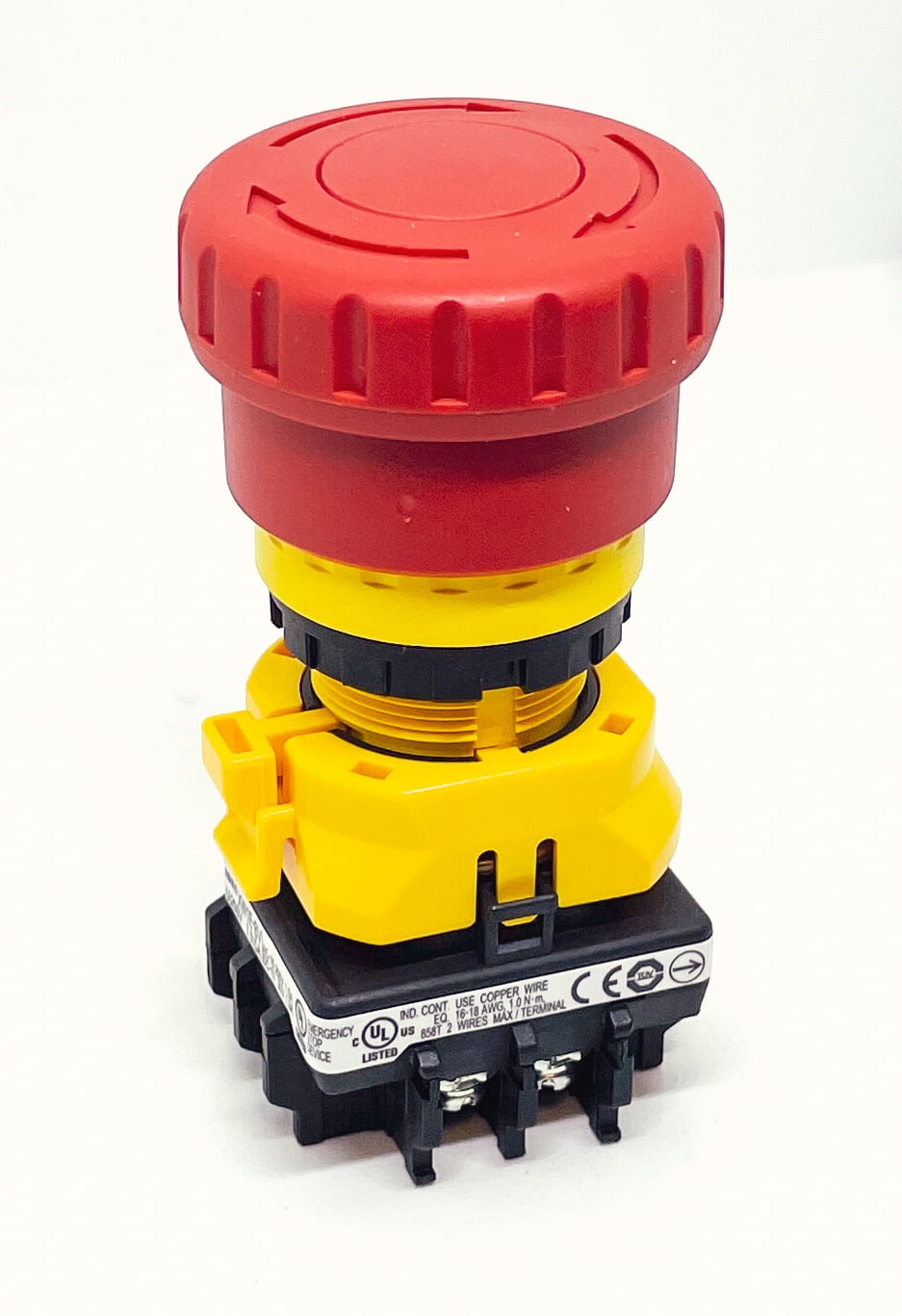 Emergency Stop Switch, 4PST-NC, Pushlock Reset/Push-Pull, Screw, 5 A ...