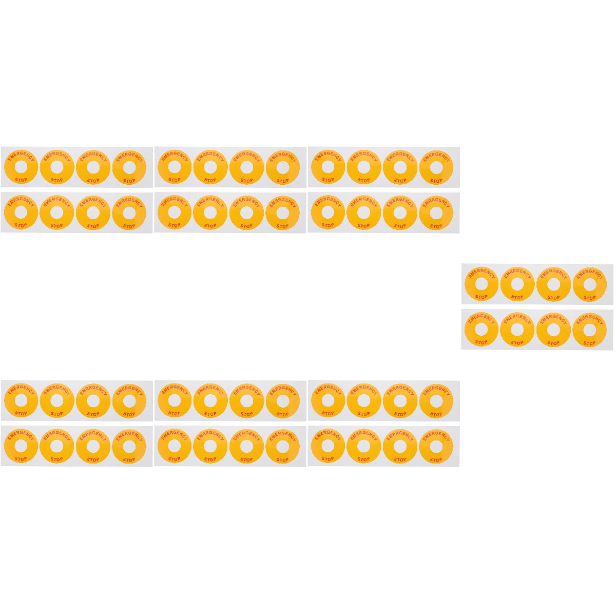 Emergency Stop Warning 56 Pcs Label Sticker Labels Applique Logo ...