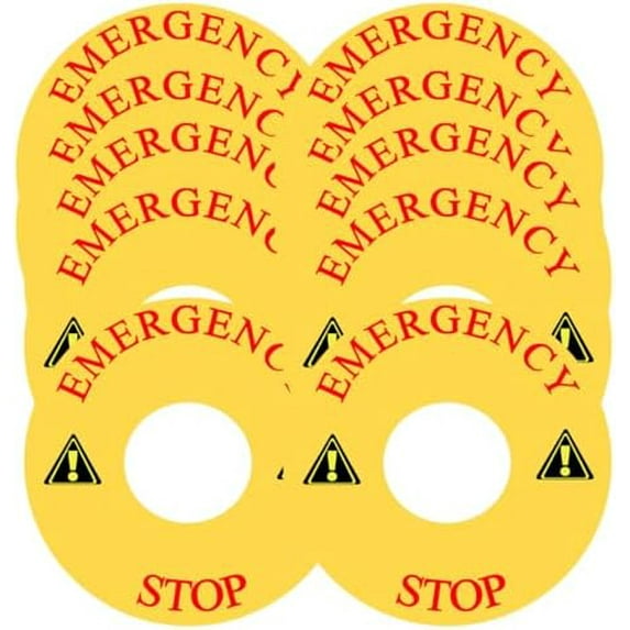 Emergency Stop Warning Sign Equipment Emergency Stop Label , Emergency ...