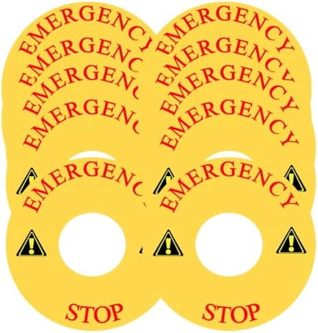 Emergency Stop Warning Sign Equipment Emergency Stop Label Sticker ...