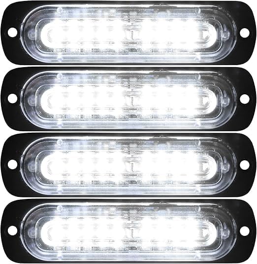 Emergency Strobe Lights, LED Ultra Slim Strobe 4.4-Inch 4Pack 10LED ...