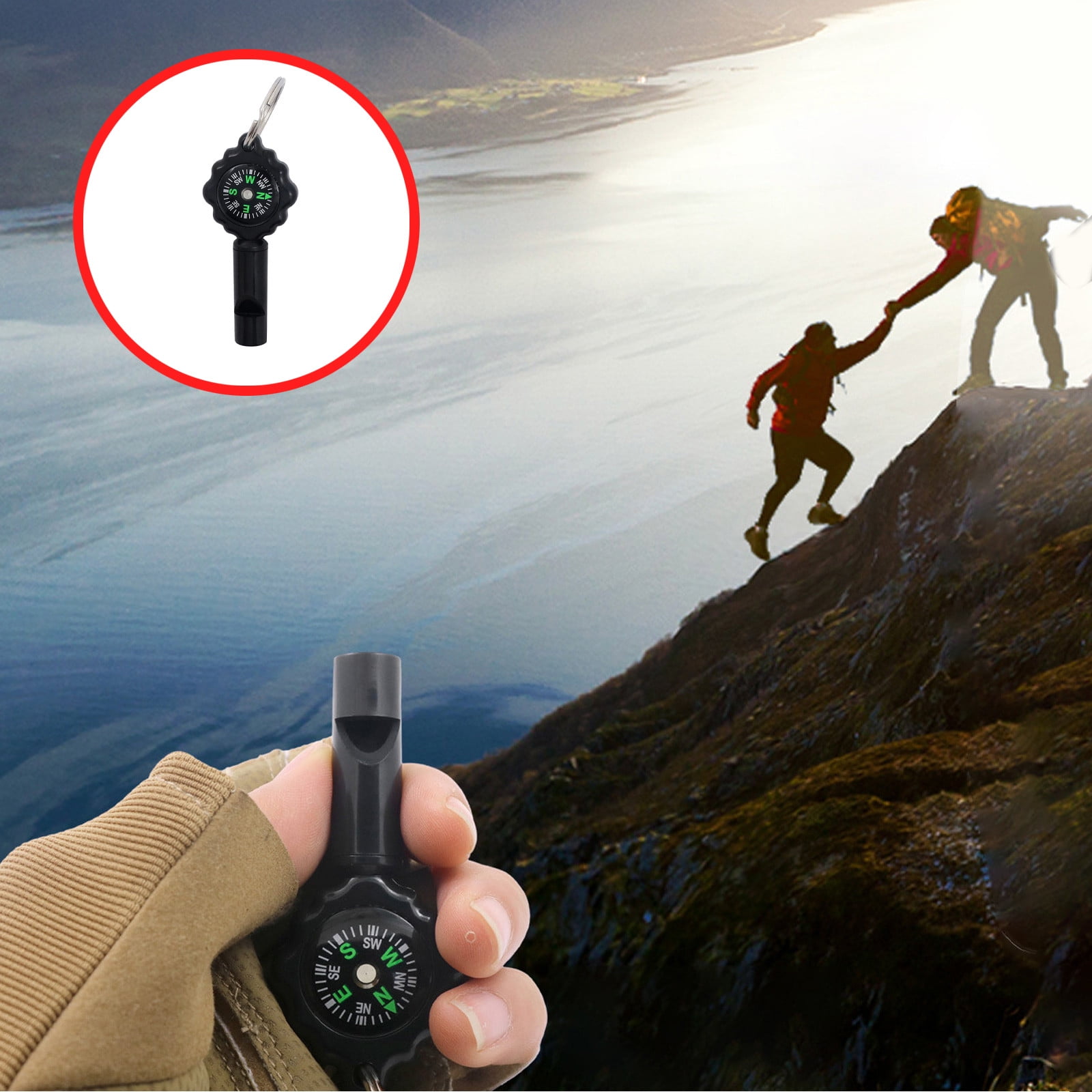 Emergency Survival Function Whistle with Compass, Outdoor ...
