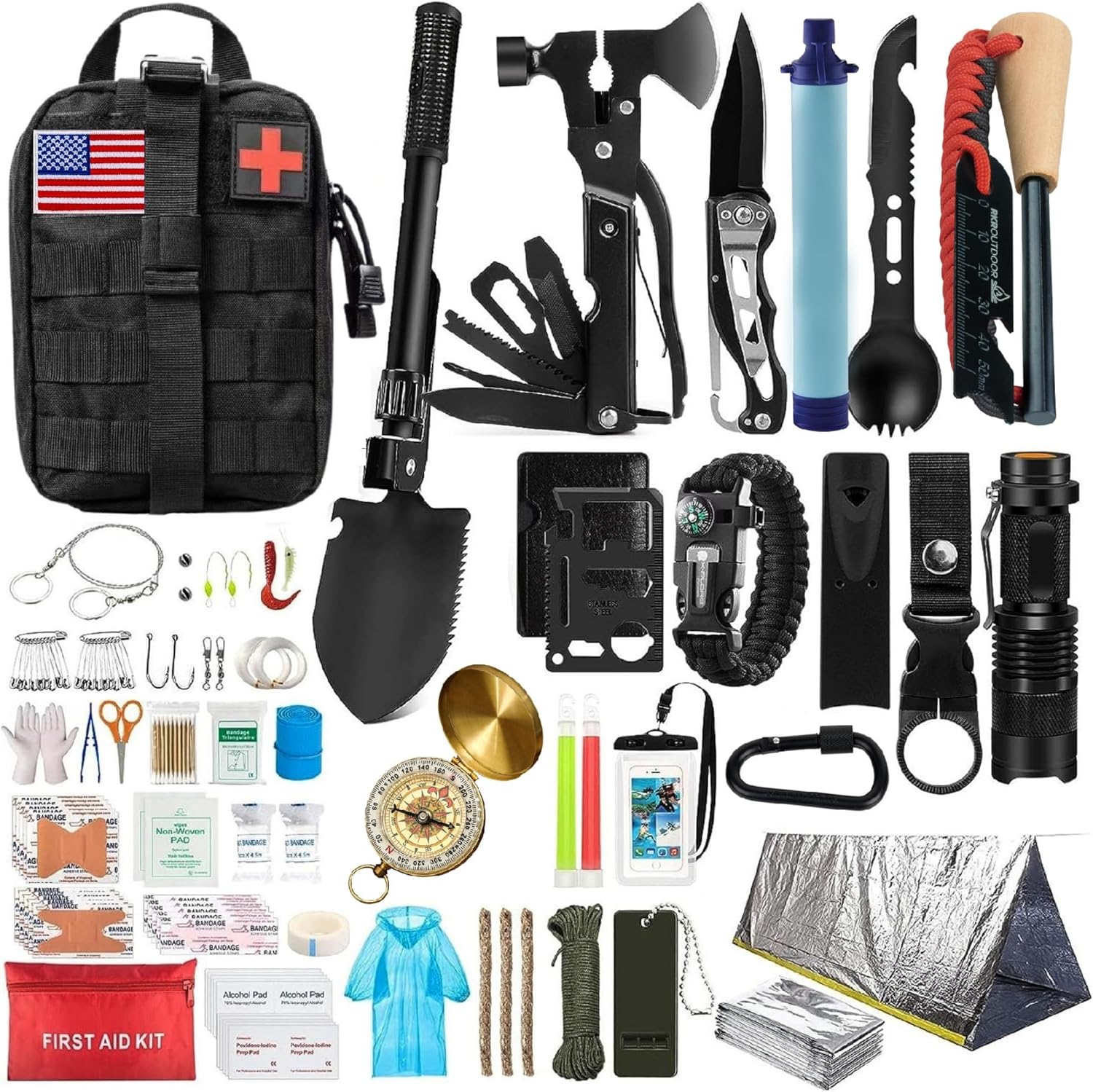 Emergency Survival Kit and First Aid Kit for Outdoor, Professional ...