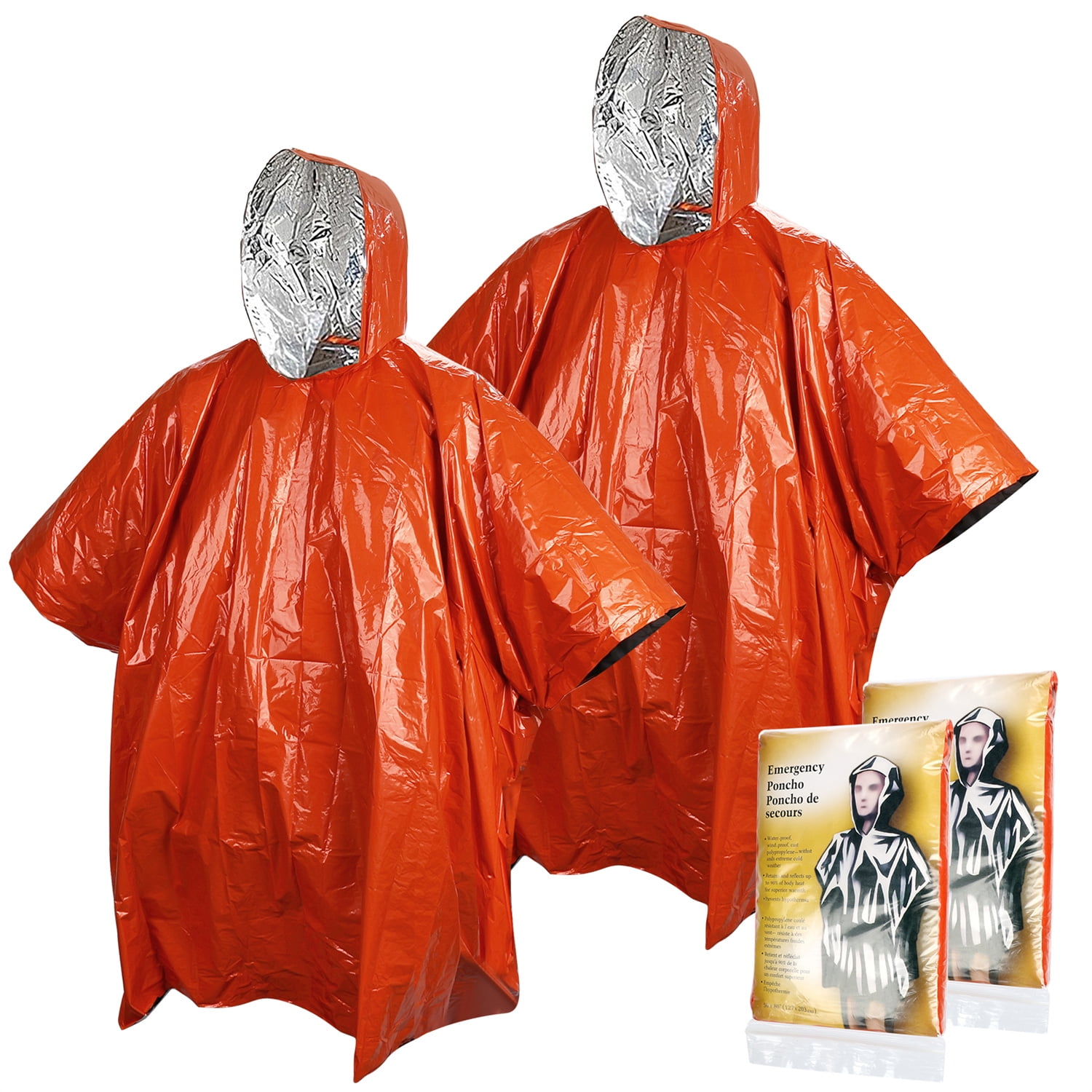 Emergency Survival Life Poncho 2 Pack, Thermal Use in Camping, Survival ...