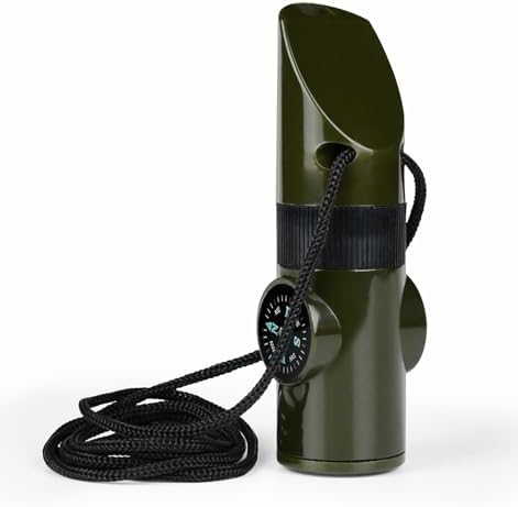 Emergency Survival Whistle, 7-in-1 Outdoor Multifunctional Tool Safety ...