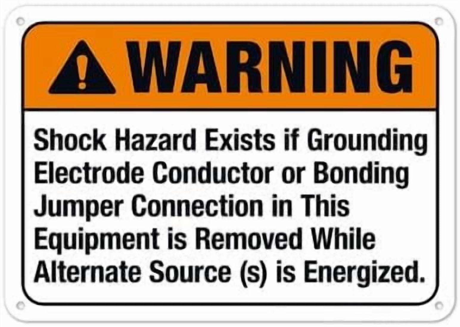 Emergency Systems Grounding ANSI Sign Signs, Facility Signs Metal Sign ...