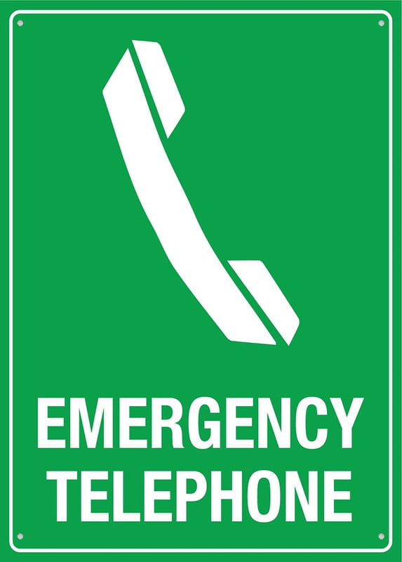 Emergency Telephone Sign Outdoor Metal Sign - 12 X 8 Metal Signs For ...