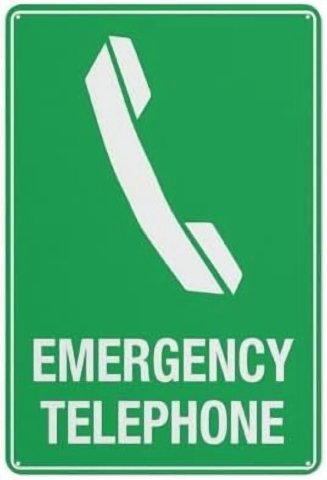 Emergency Telephone Sign Signs Outdoor, Uv Printed Aluminum 12 X 8 In ...