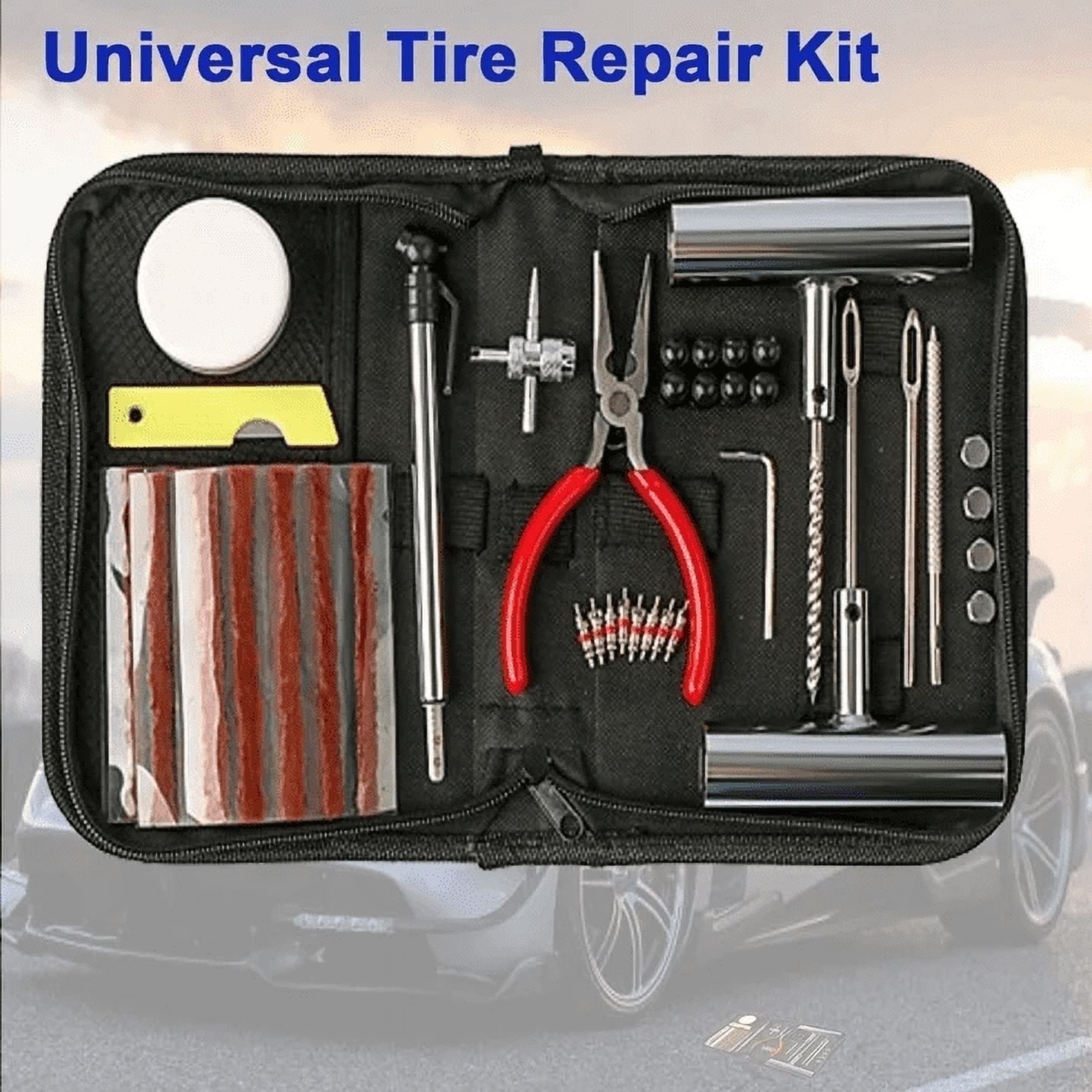 Emergency Tire Repair Kit - Roadside Puncture Fix for Cars, Trucks ...