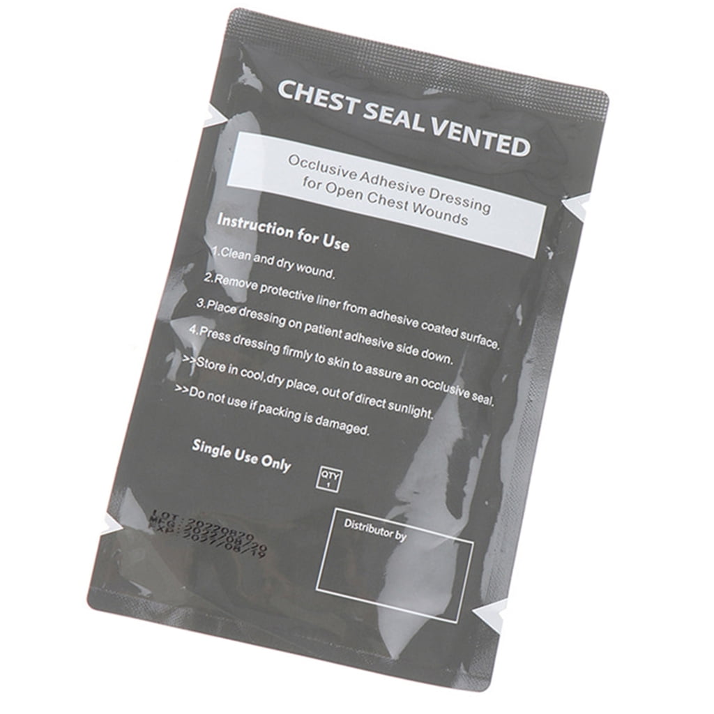 Emergency Trauma Sticker Chest Seal Vented Dressing Bandages Emergency ...