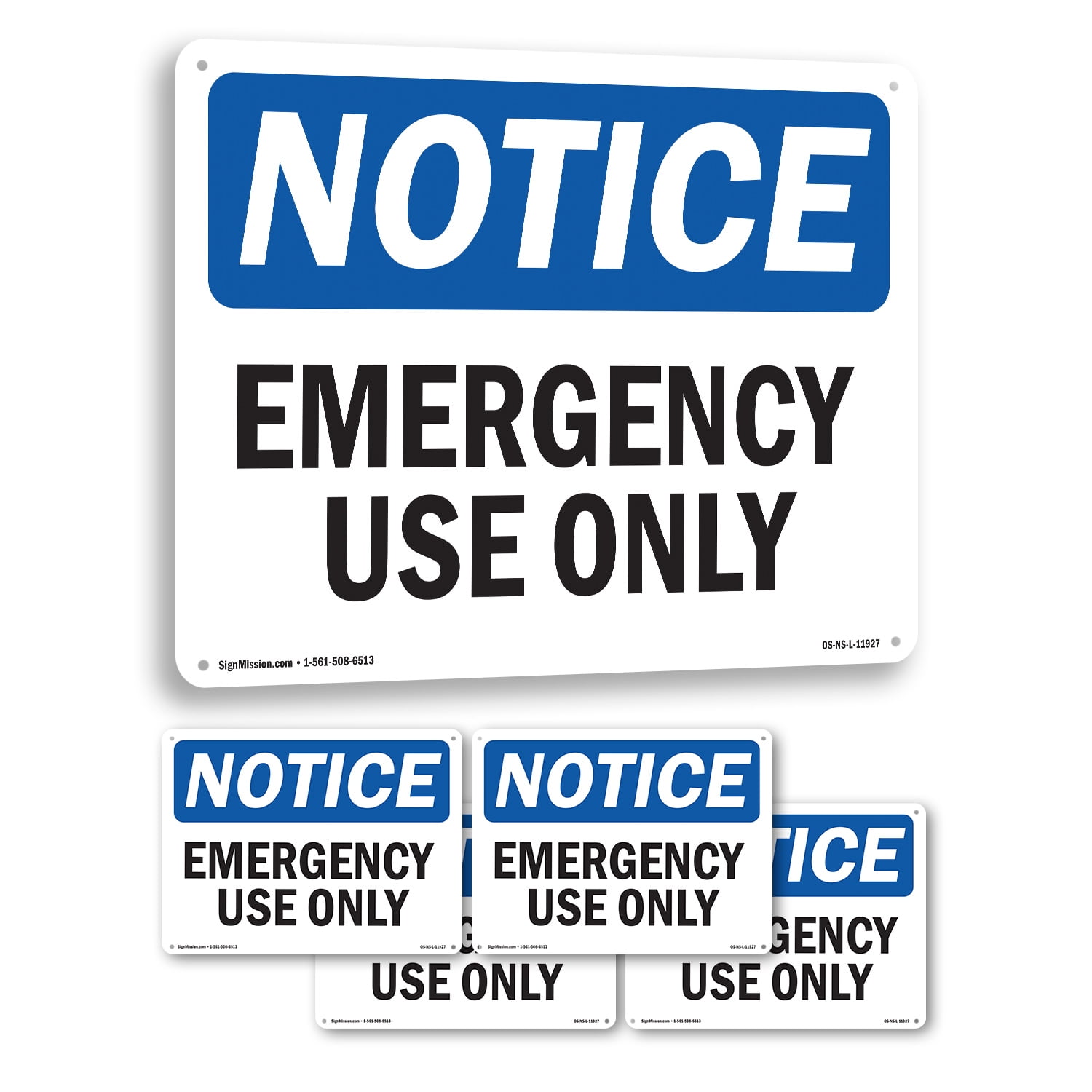 Emergency Use Only OSHA Notice Rigid Plastic Sign 18 Inch x 12 Inch - 5 ...